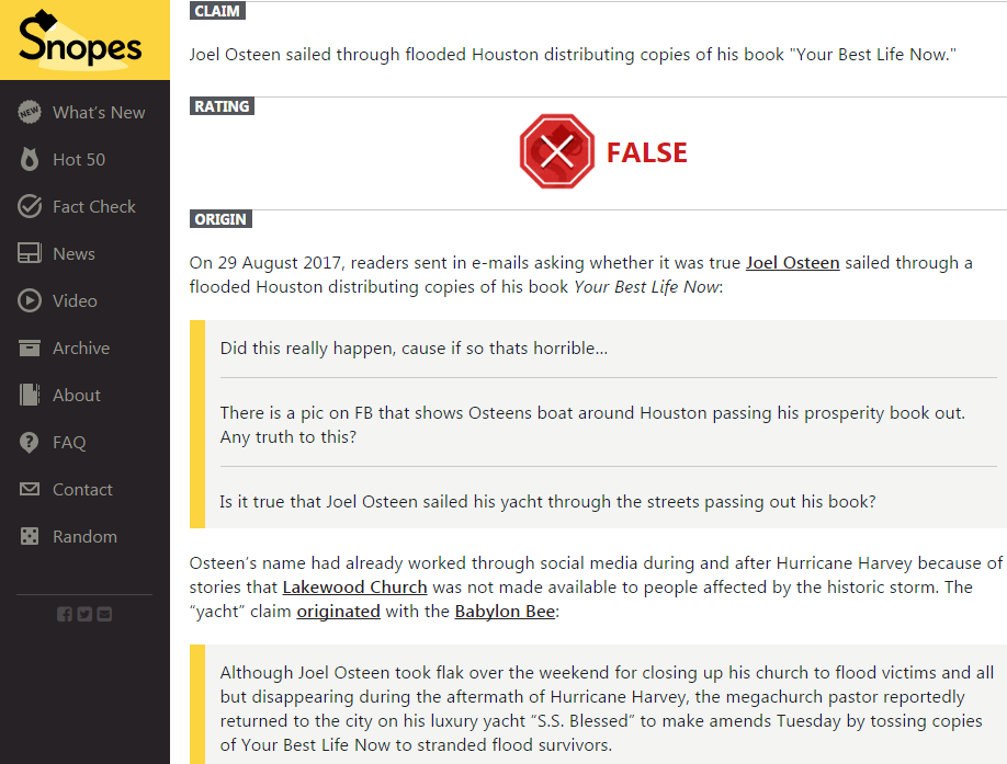 Snopes Fact Checks Fake News Parody Story – Adrian Slade Show